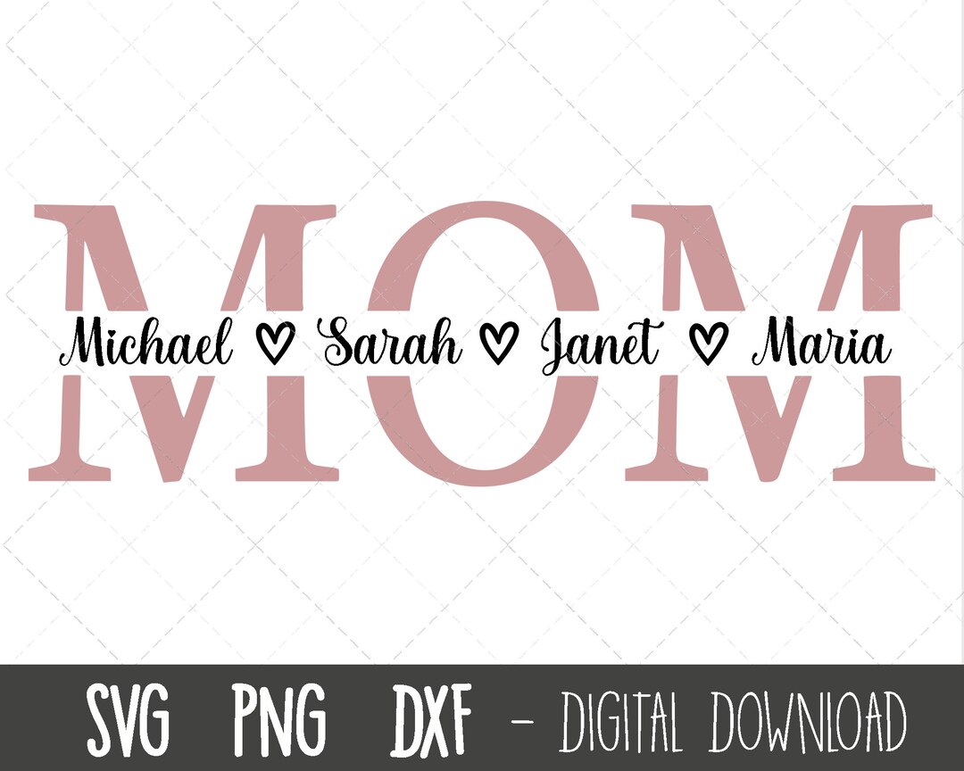 Mom SVG, Mother Svg, Mother's Day SVG, Mom Split Name Frame Svg, Mum ...