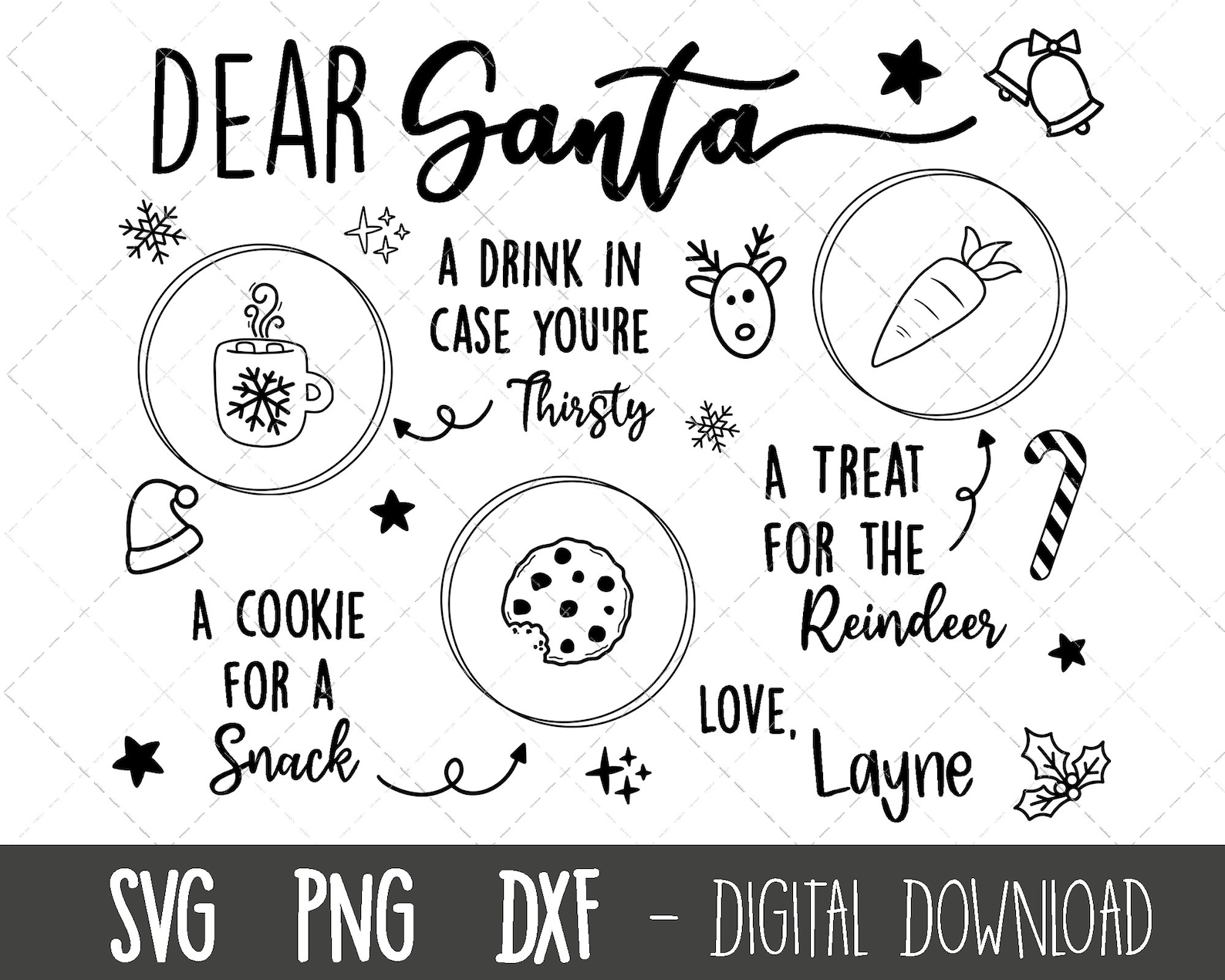 Dear Santa Tray Svg Santa Tray Svg Santa Cookie Tray Svg - Etsy