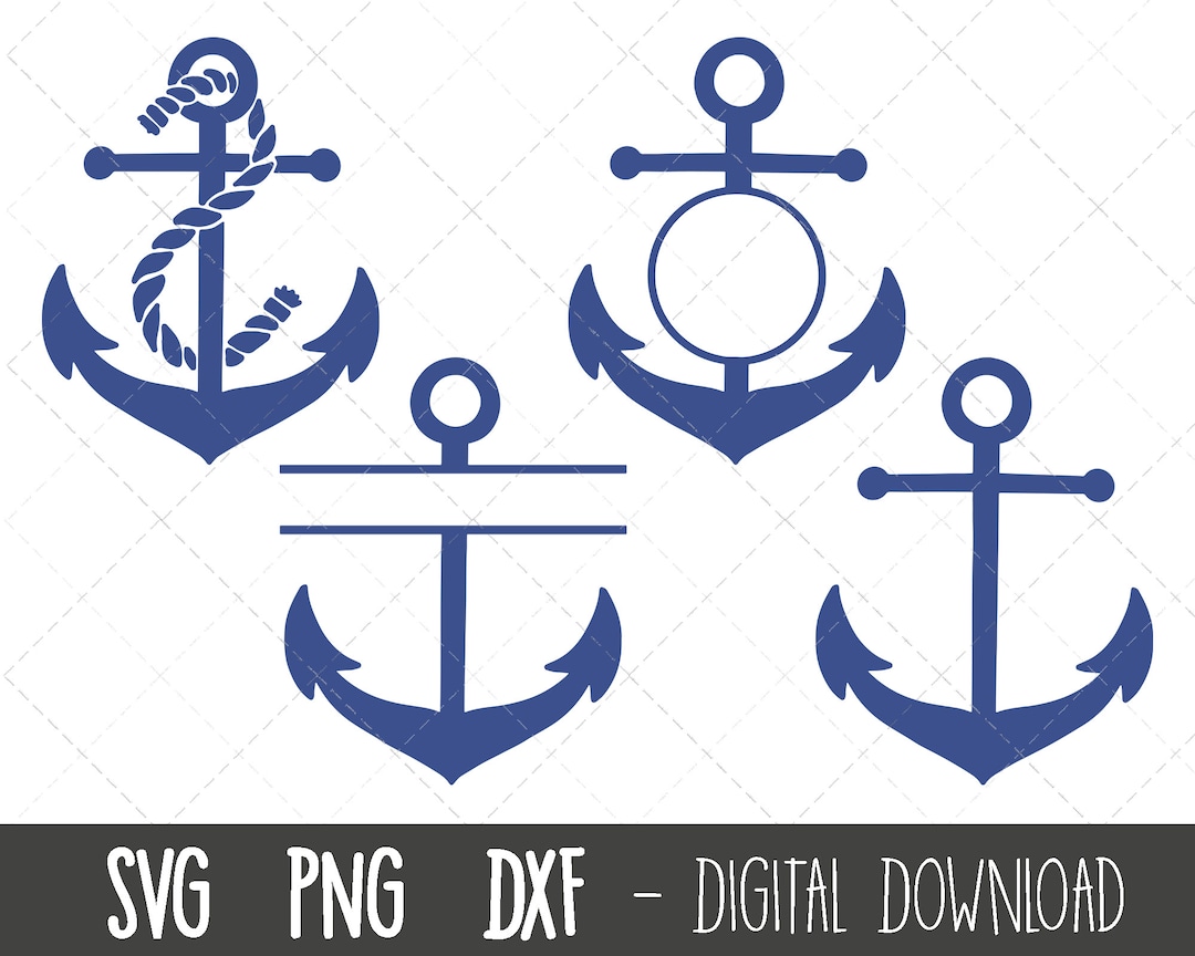 Anchor Svg Bundle, Anchor Monogram Svg, Anchor Cut File, Anchor Split ...