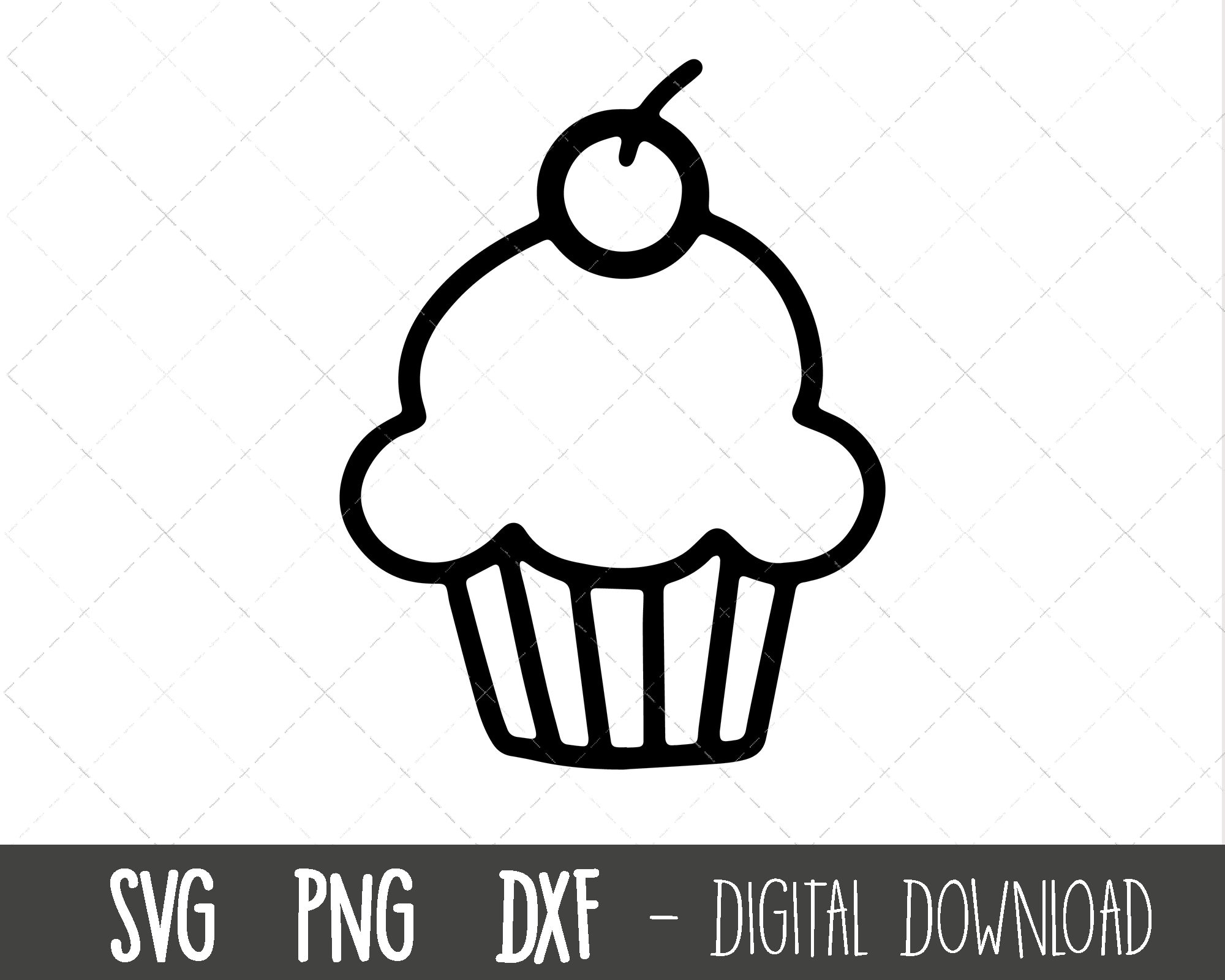 Cupcake SVG Cupcake Cut File Cake Svg Cherry Svg Birthday | Etsy