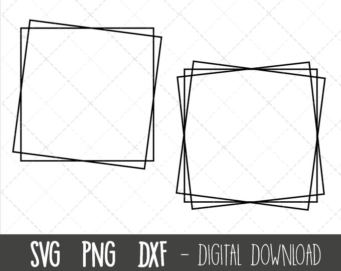 Double Square Frame Svg Png Eps Pdf Files, Square Frame Svg, Geometric ...