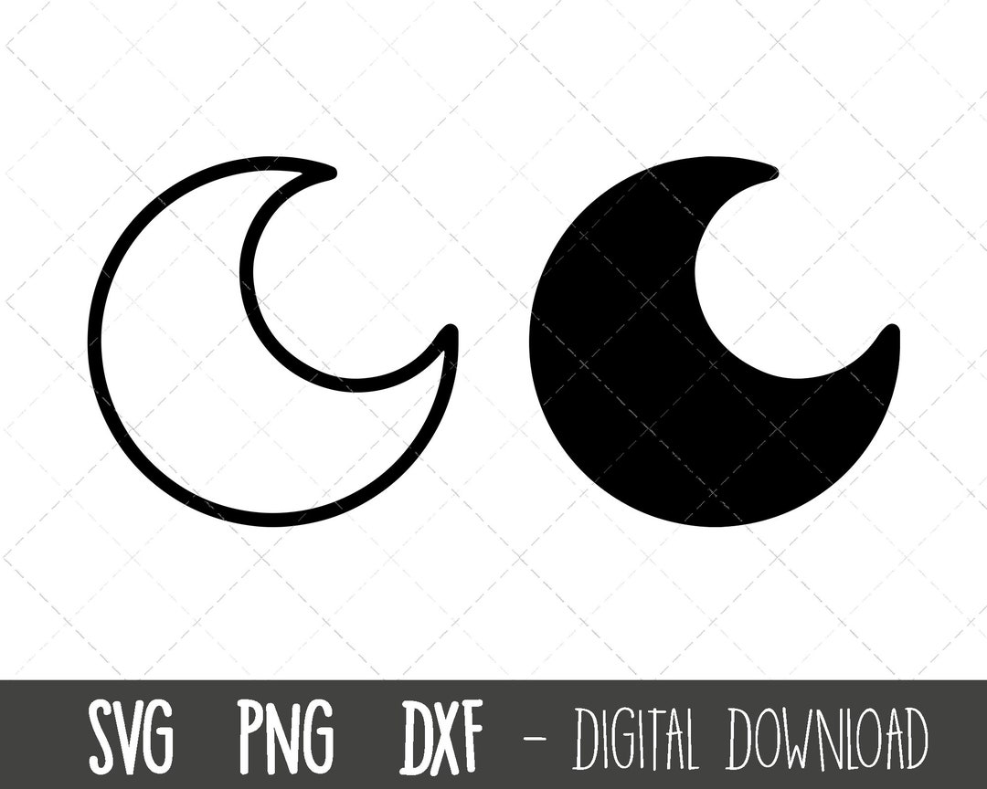 Moon Svg, Crescent Moon Svg, Half Moon Svg, Moon Clipart, Moon ...
