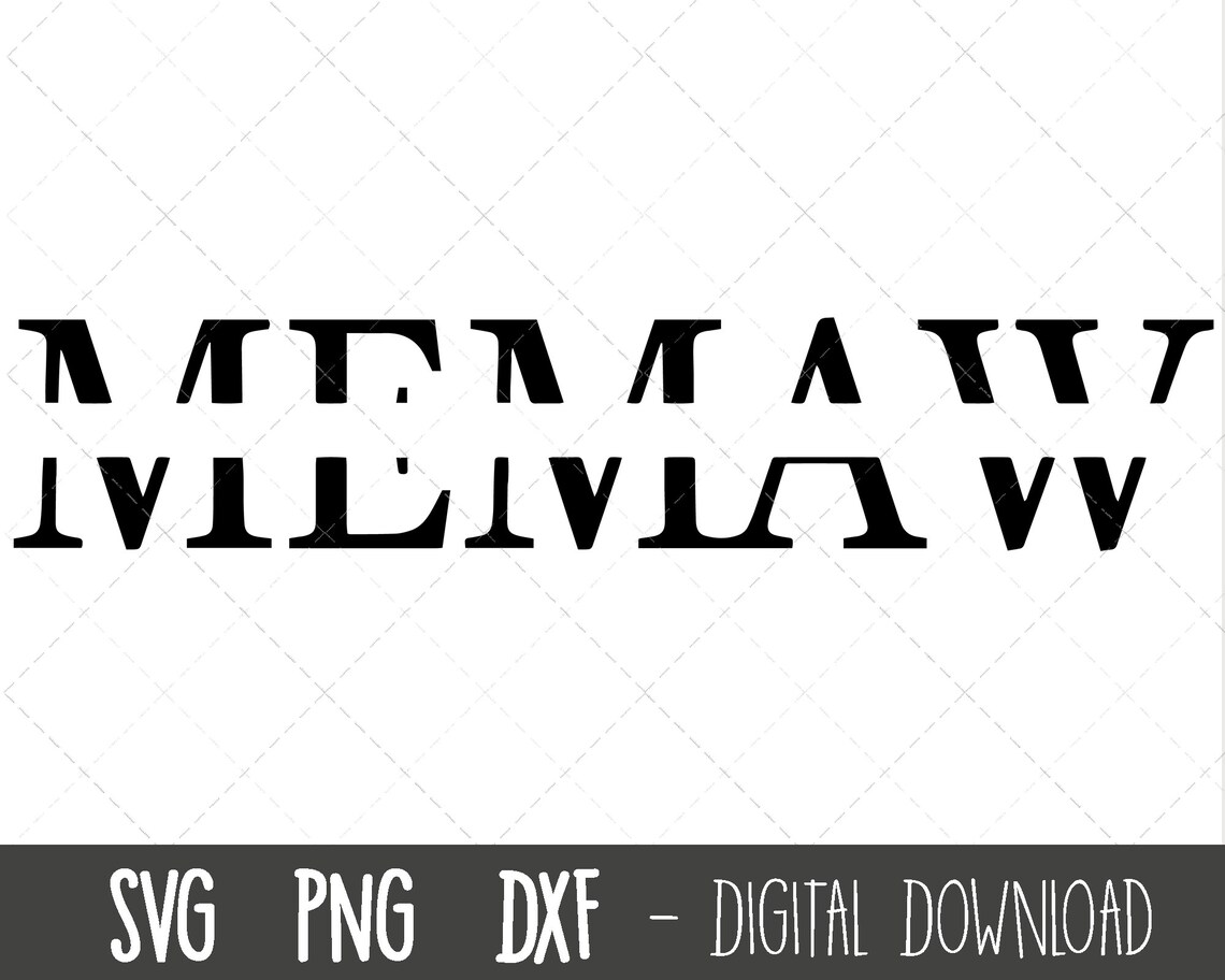 Memaw SVG Grandma Svg Memaw Split Name Frame Cut File Memaw - Etsy