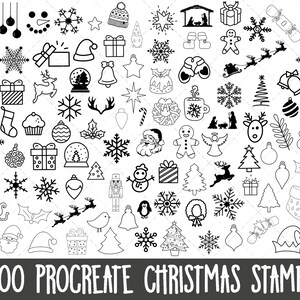 Procreate Christmas Stamps, Procreate Stamp Set, Christmas Procreate ...