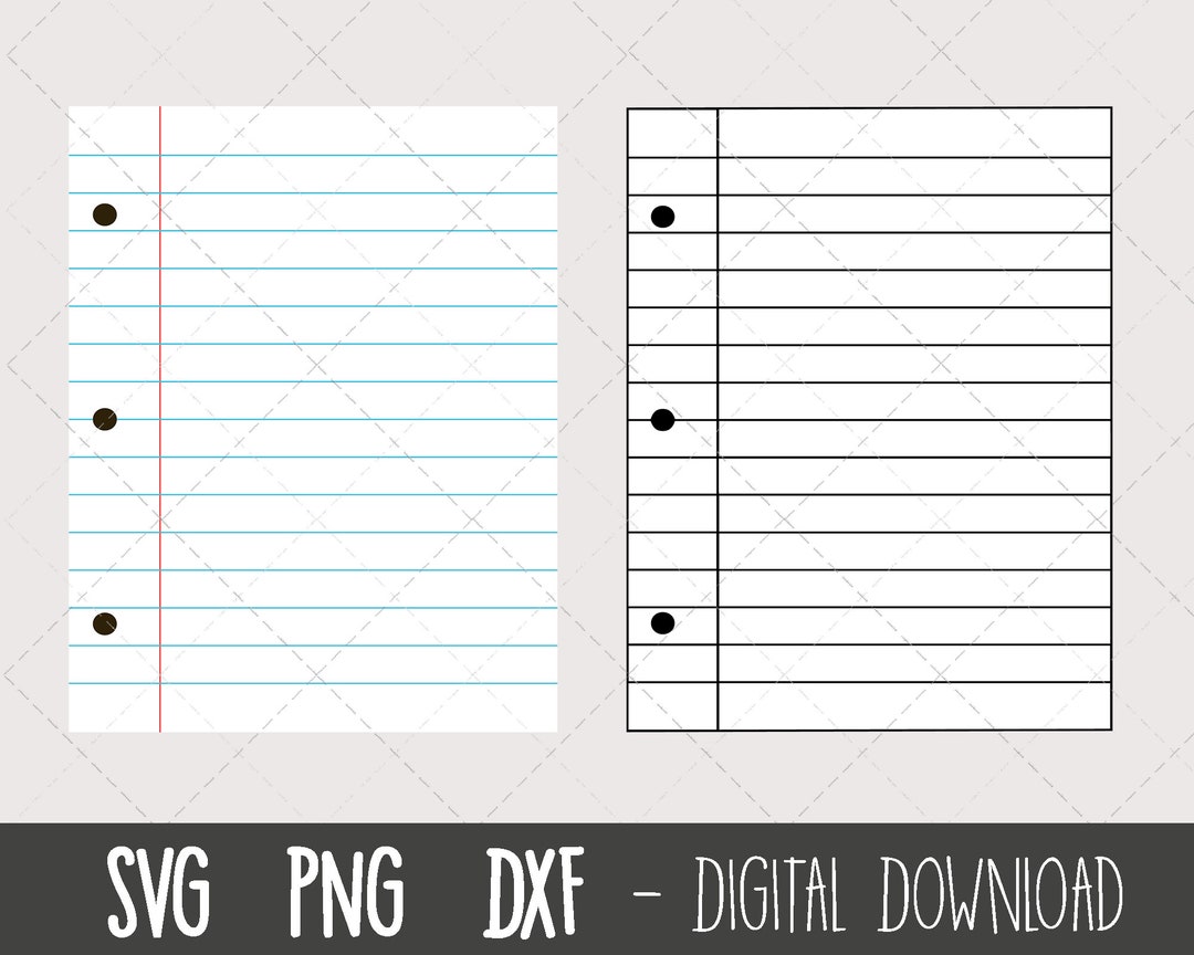 Lined Notebook Paper SVG Bundle, School Paper Svg, School Clip Art ...