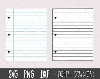 Lined Paper PNG School SVG - Etsy