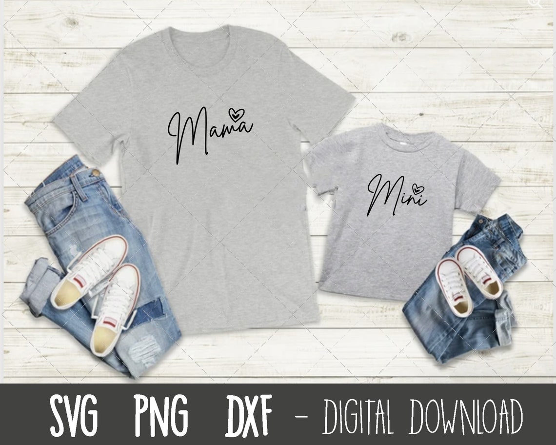 Mama Mini Svg, Matching Mama and Mini SVG, Mom and Mini PNG, Mama and ...