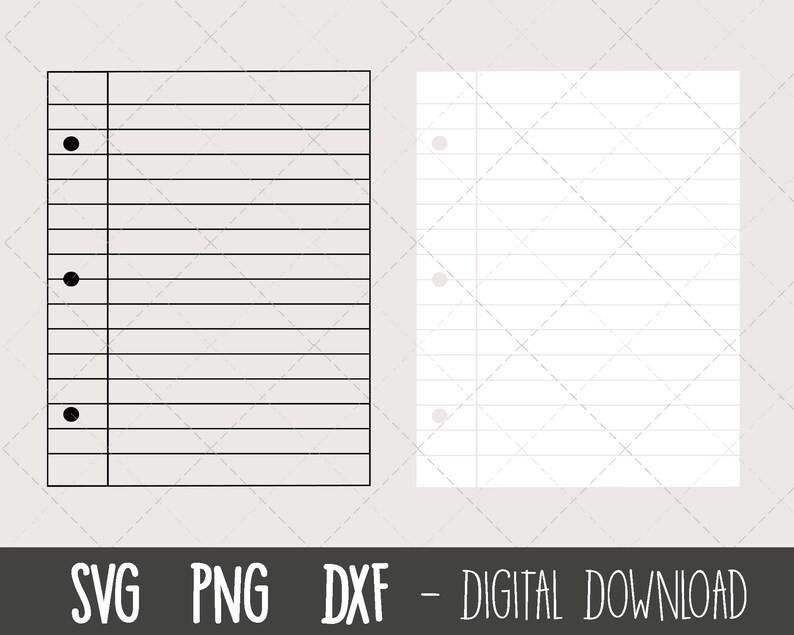 Lined Notebook Paper SVG Bundle, School Paper Svg, School Clip Art ...