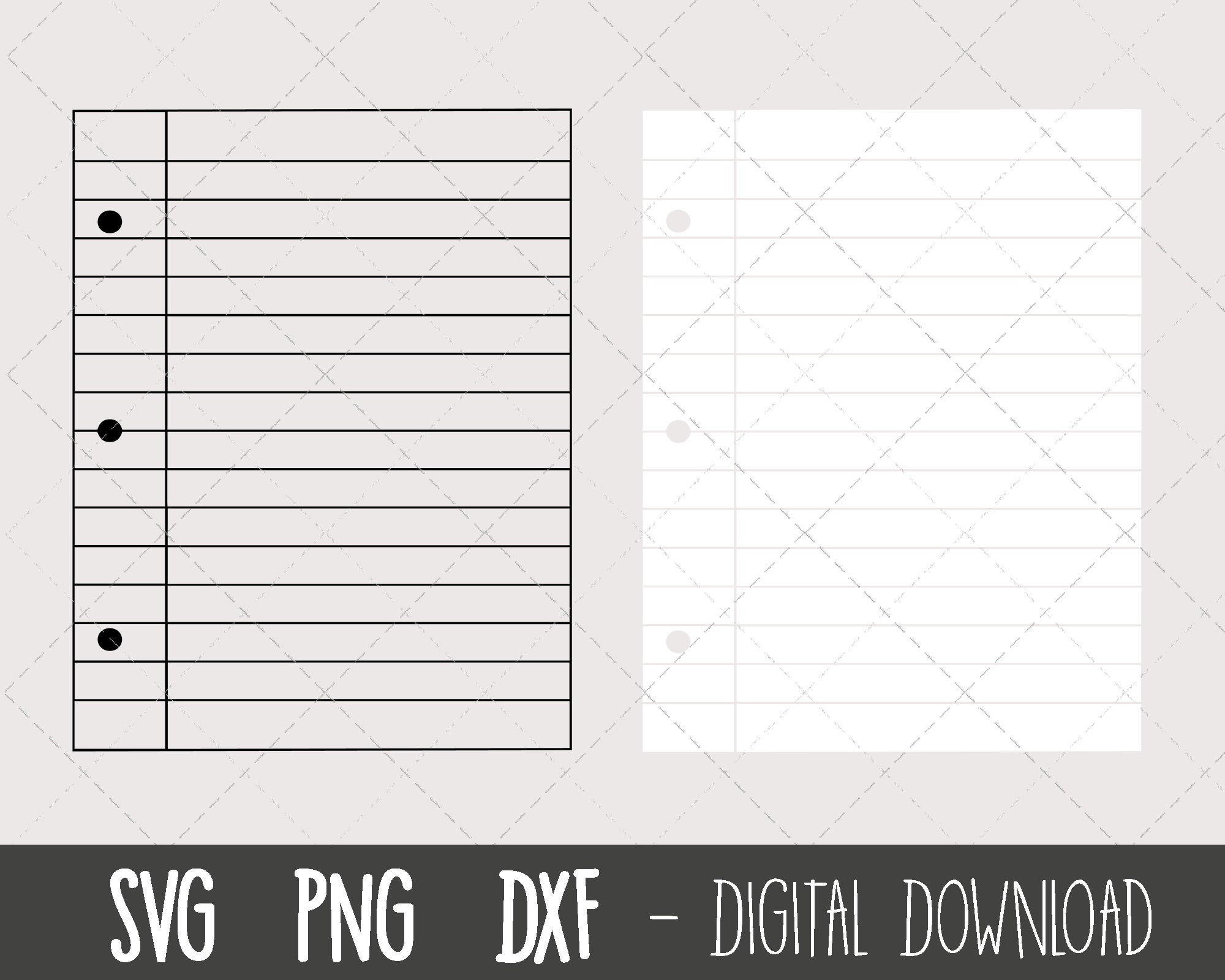 Lined Notebook Paper SVG Bundle, School Paper Svg, School Clip Art ...