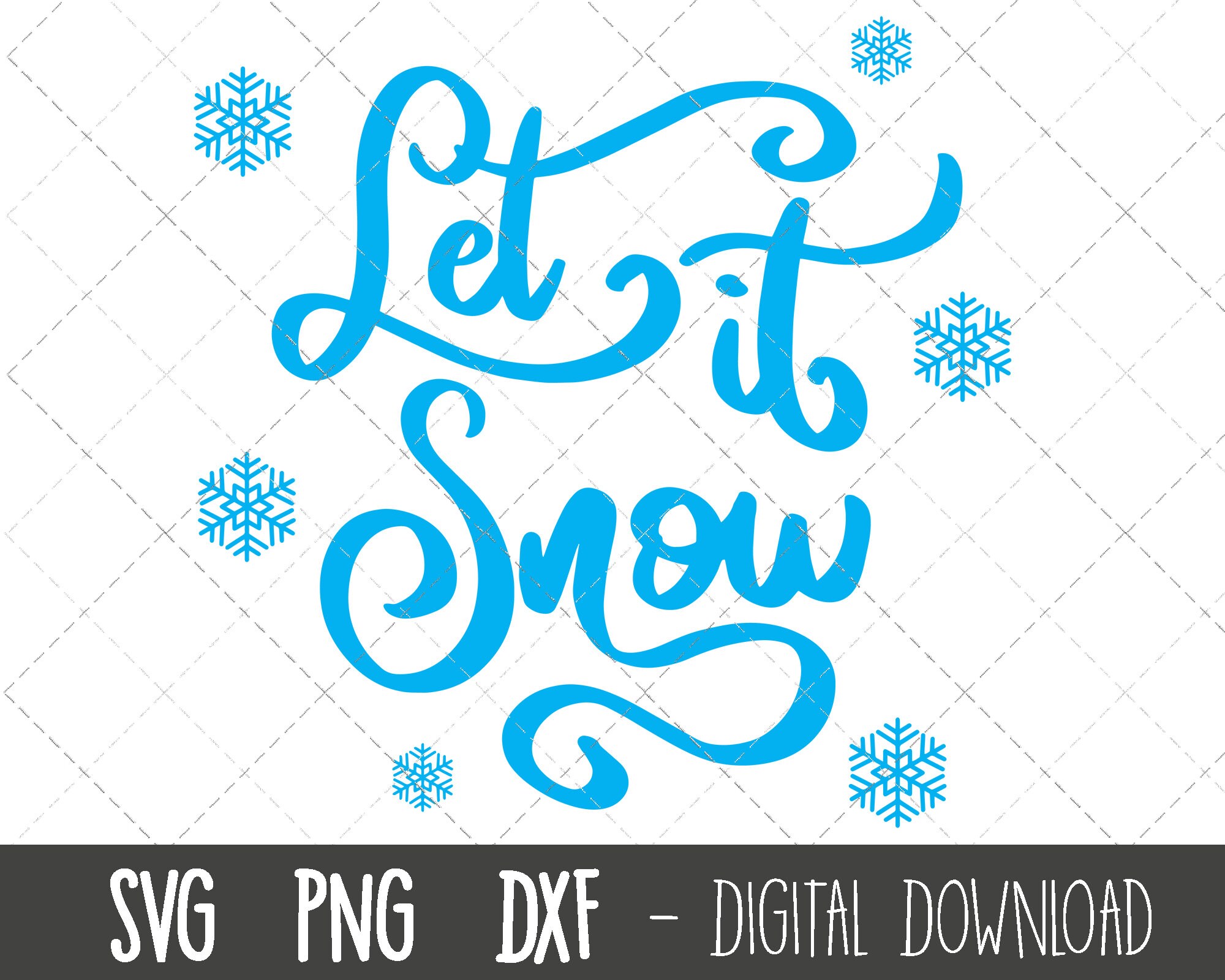 Let It Snow SVG Snowflake Clipart Snow Svg Christmas Svg | Etsy