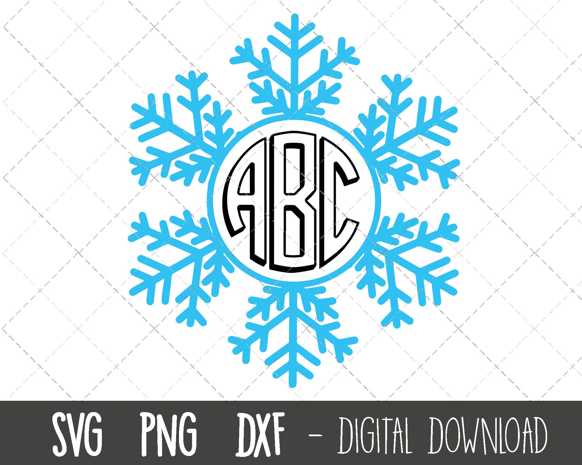 Snowflake Svg Snowflake Monogram Svg Christmas Svg Winter | Etsy