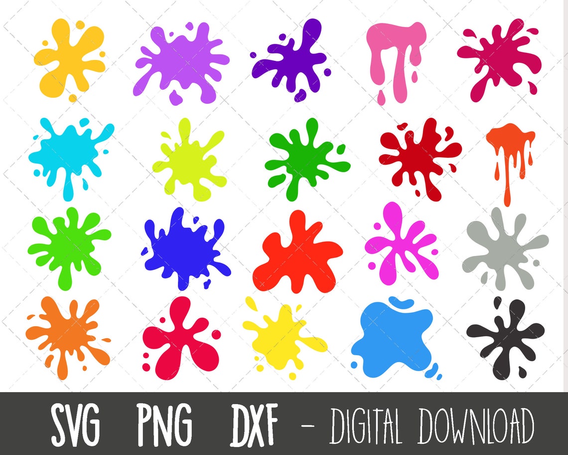 Paint Splatter Svg Bundle Paint Splats Svg Paint Svg Splash - Etsy
