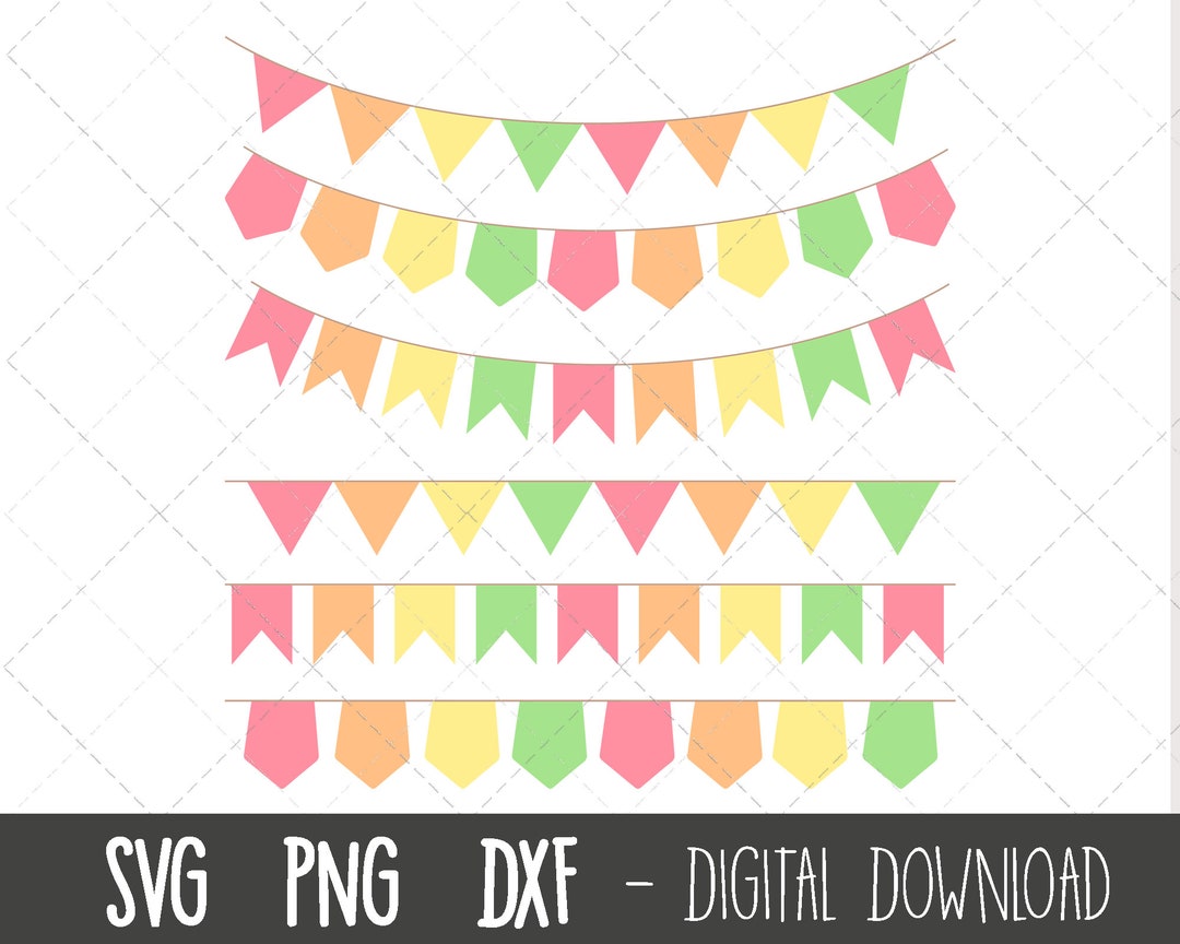 Bunting Banner SVG, Birthday Bunting Svg, Bunting Clip Art, Flag Svg ...