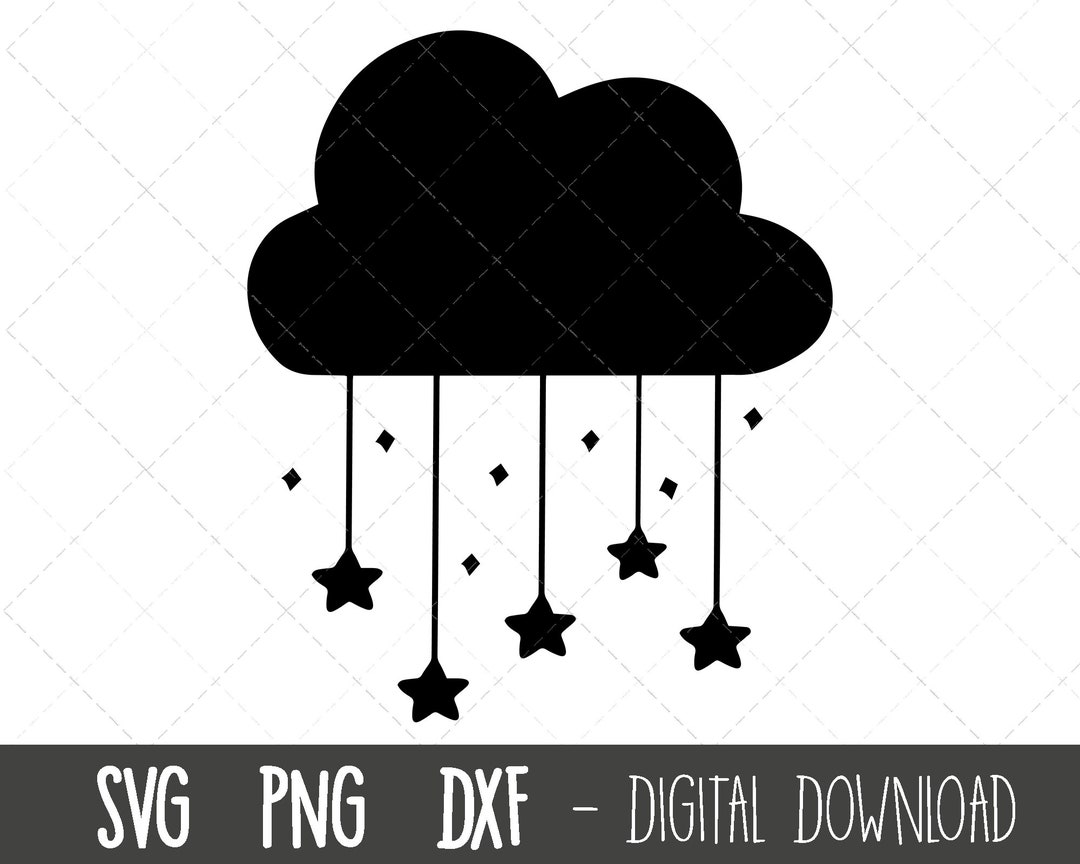 Nuage et étoiles svg bundle, nuage svg, étoile svg, silhouette d’étoile ...
