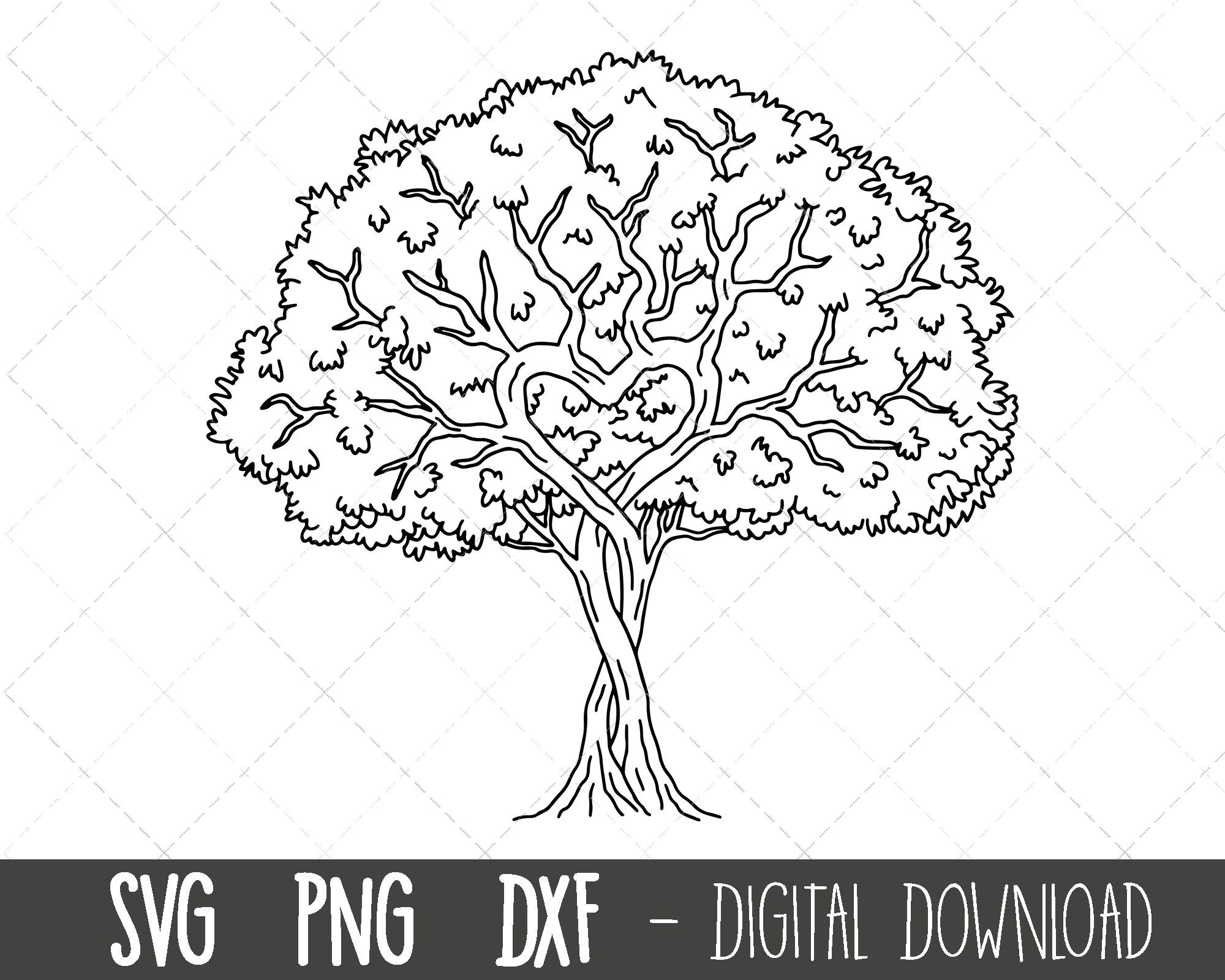 Tree SVG Tree Heart Svg Tree Silhouette Tree Roots Svg - Etsy UK