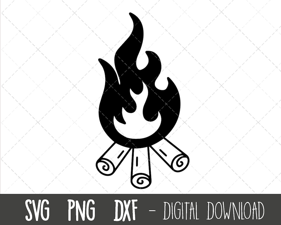 Log Fire SVG, Fire Clipart, Fire Silhouette, Winter Log Fire Svg, Camp ...