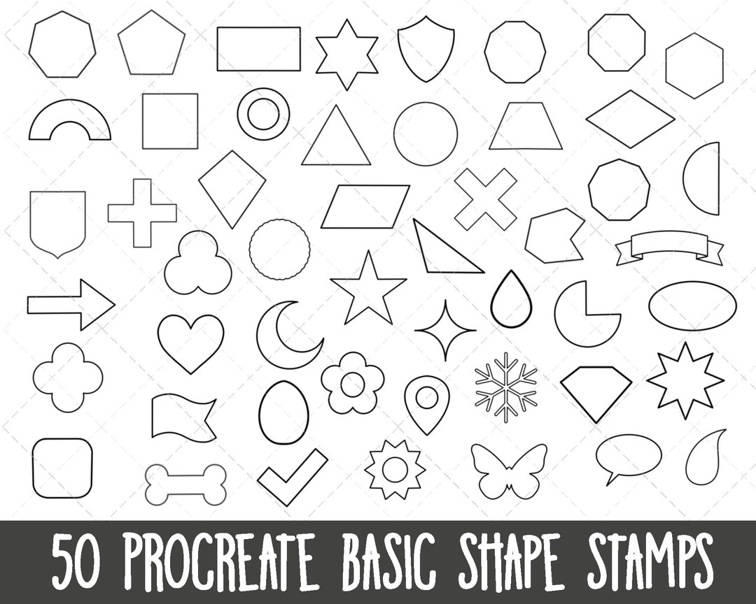 Procreate Shape Stamps, Procreate Basic Stamp Set, Procreate Shapes ...
