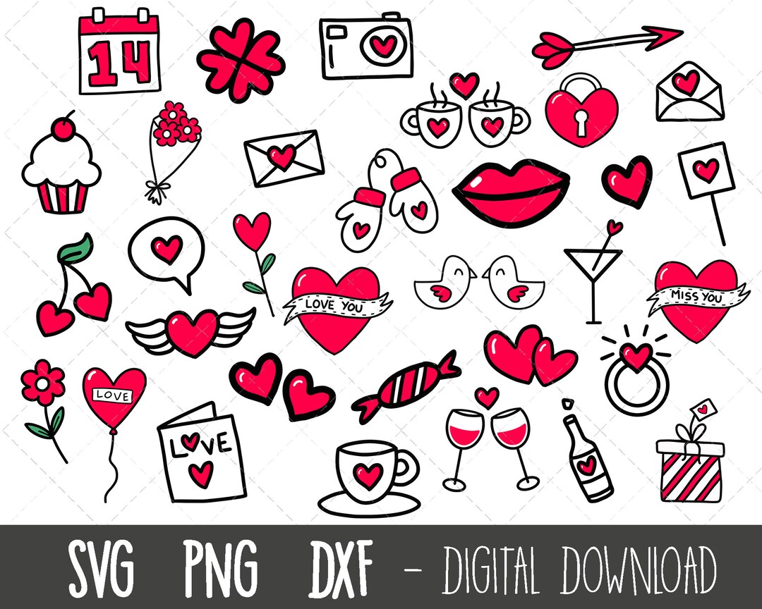Valentine's Day Svg Bundle, I Love You Svg, Valentine Svg, Valentine ...