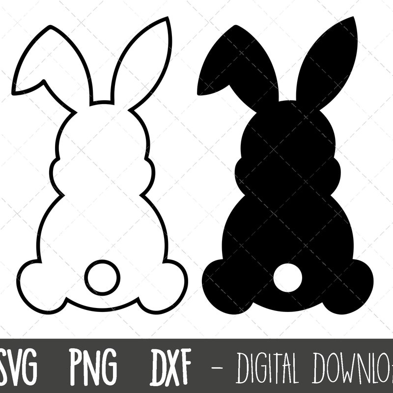 Outline Bunny Svg - Etsy