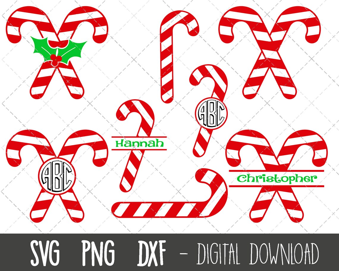 Candy Cane SVG Bundle Christmas SVG Bundle Candy Cane Clip | Etsy