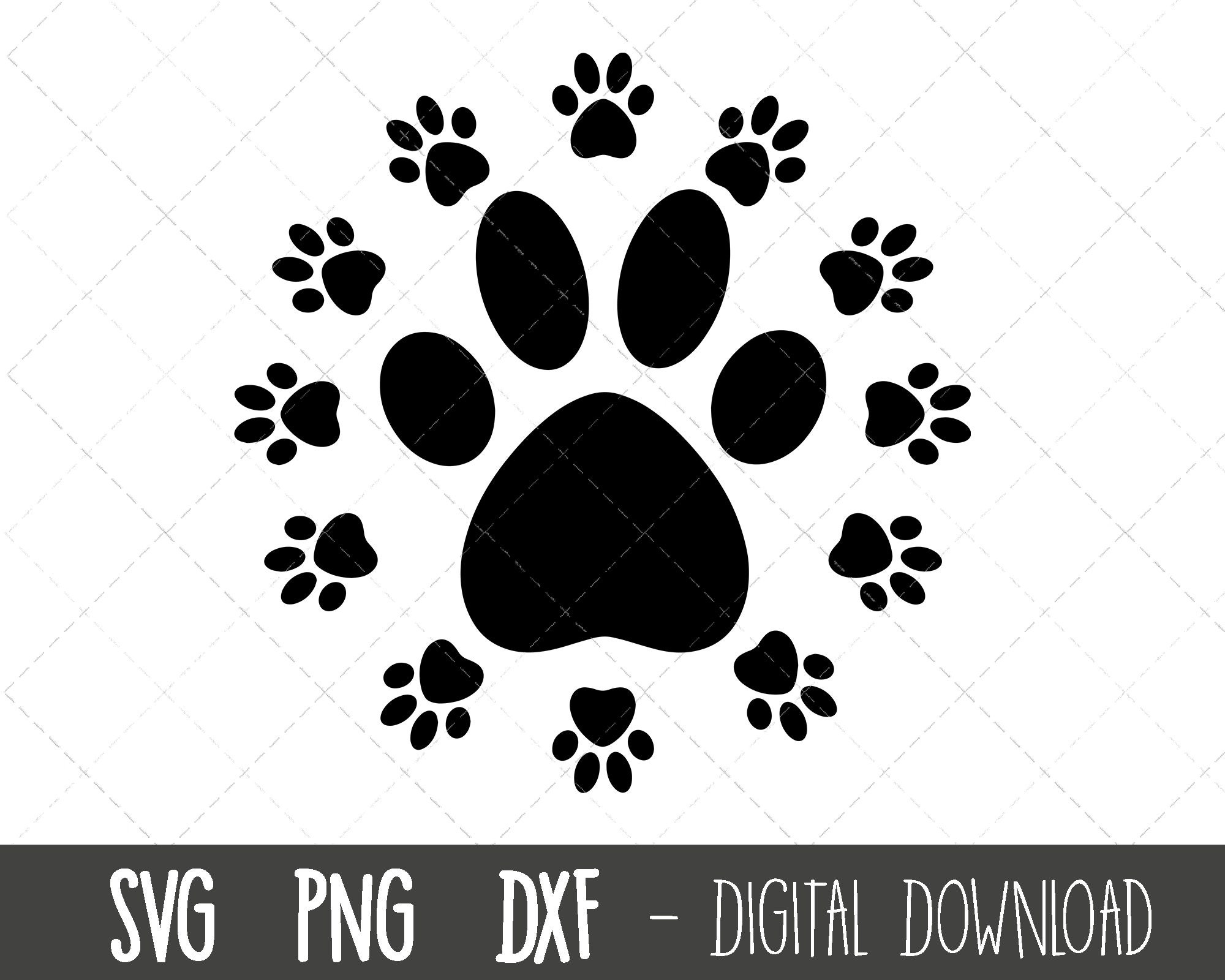 Dog Paw Print SVG Paw Print Monogram Svg Paw Svg Animal Paw - Etsy Hong ...