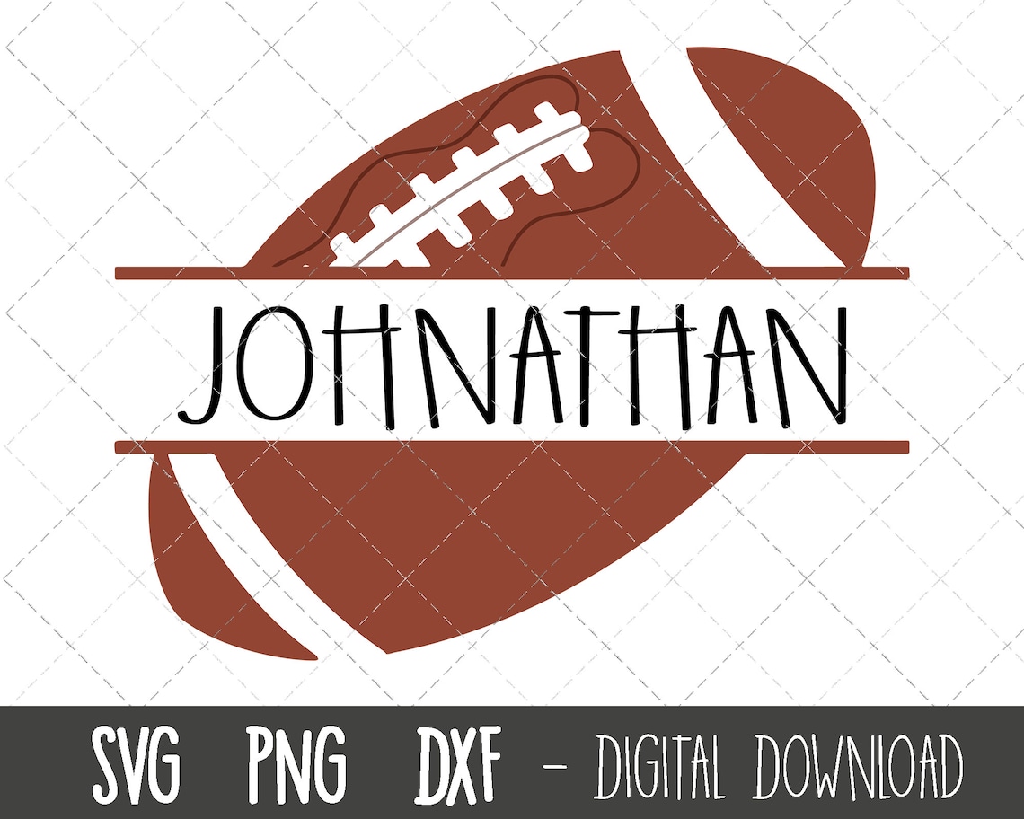 Football Svg Football Split Name Frame Football Clipart | Etsy
