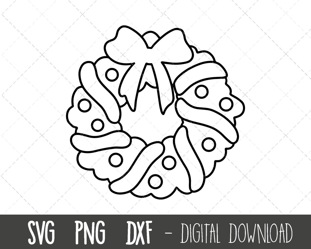 Wreath Svg, Christmas Wreath Svg, Christmas Svg, Xmas Wreath Clipart ...