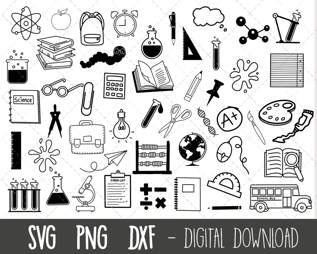 School SVG Bundle, Back to School Svg Teacher Svg School Clipart Kids ...