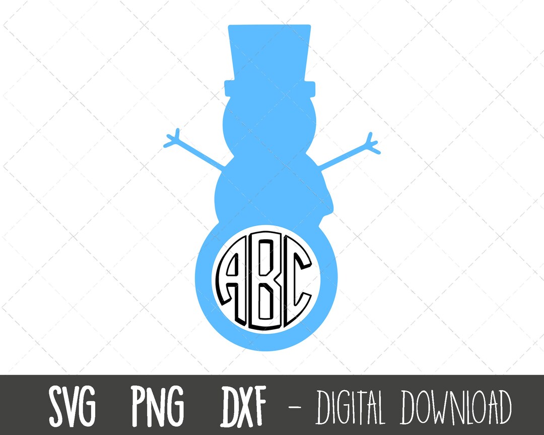 Snowman Svg, Snowman Monogram Svg, Christmas Svg, Snowman Silhouette ...