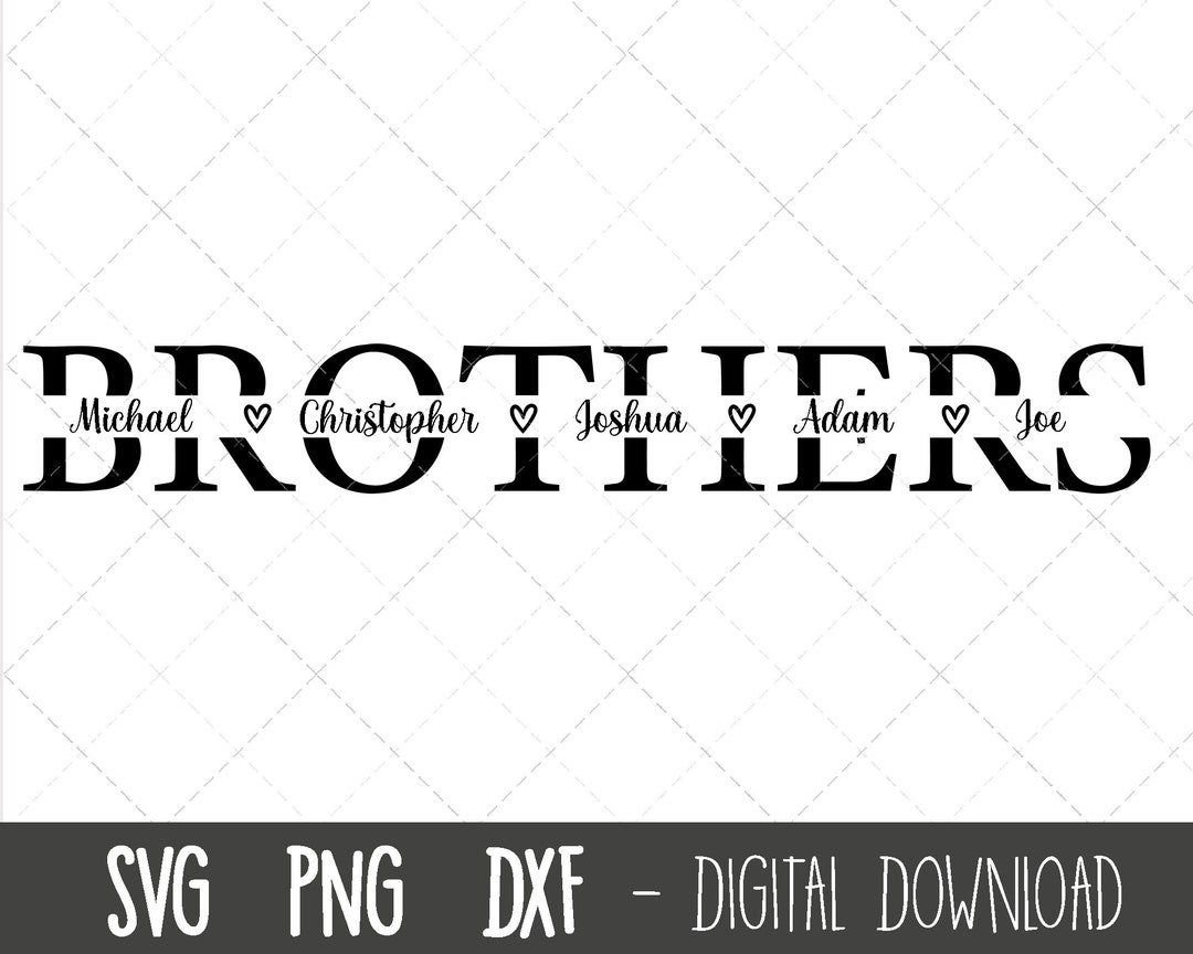 Brother SVG, Sibling Svg, Brother Split Name Frame Svg, Brother Cut ...