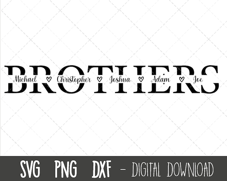 Brother SVG Sibling Svg Brother Split Name Frame Svg - Etsy