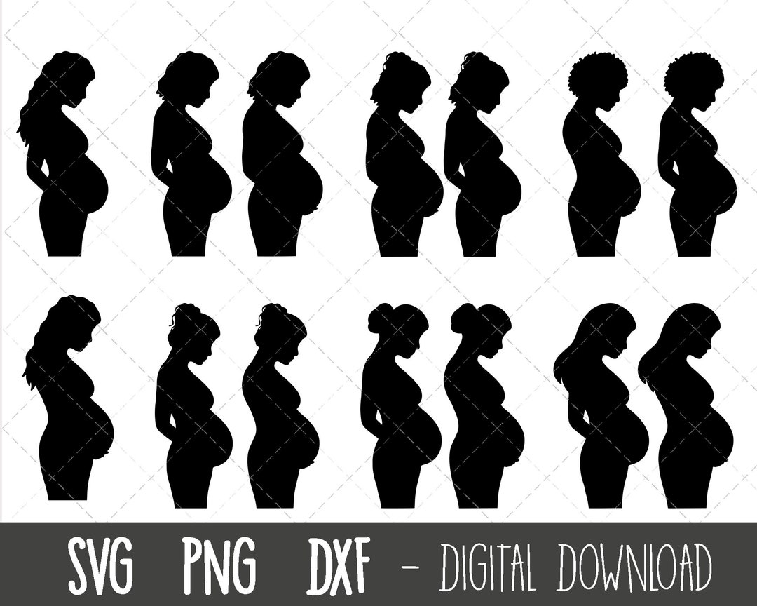 Pregnant Woman SVG, Pregnancy Svg, Pregnancy Clipart, Pregnant Women ...