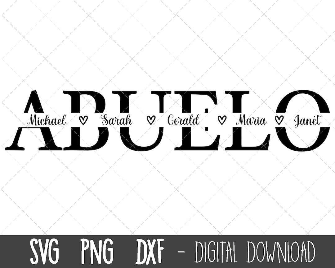 Abuelo SVG, Grandfather Svg, Abuelo Split Name Frame Svg, Papa Svg ...