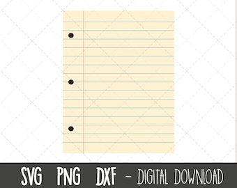 Lined Paper PNG School SVG - Etsy