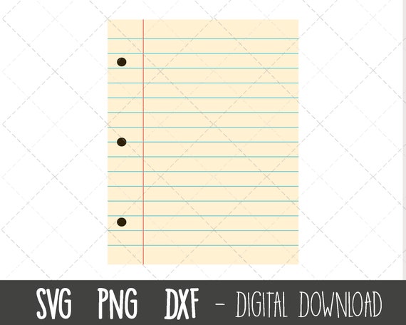 Lined Notebook Paper SVG School Paper Svg School Clip Art - Etsy