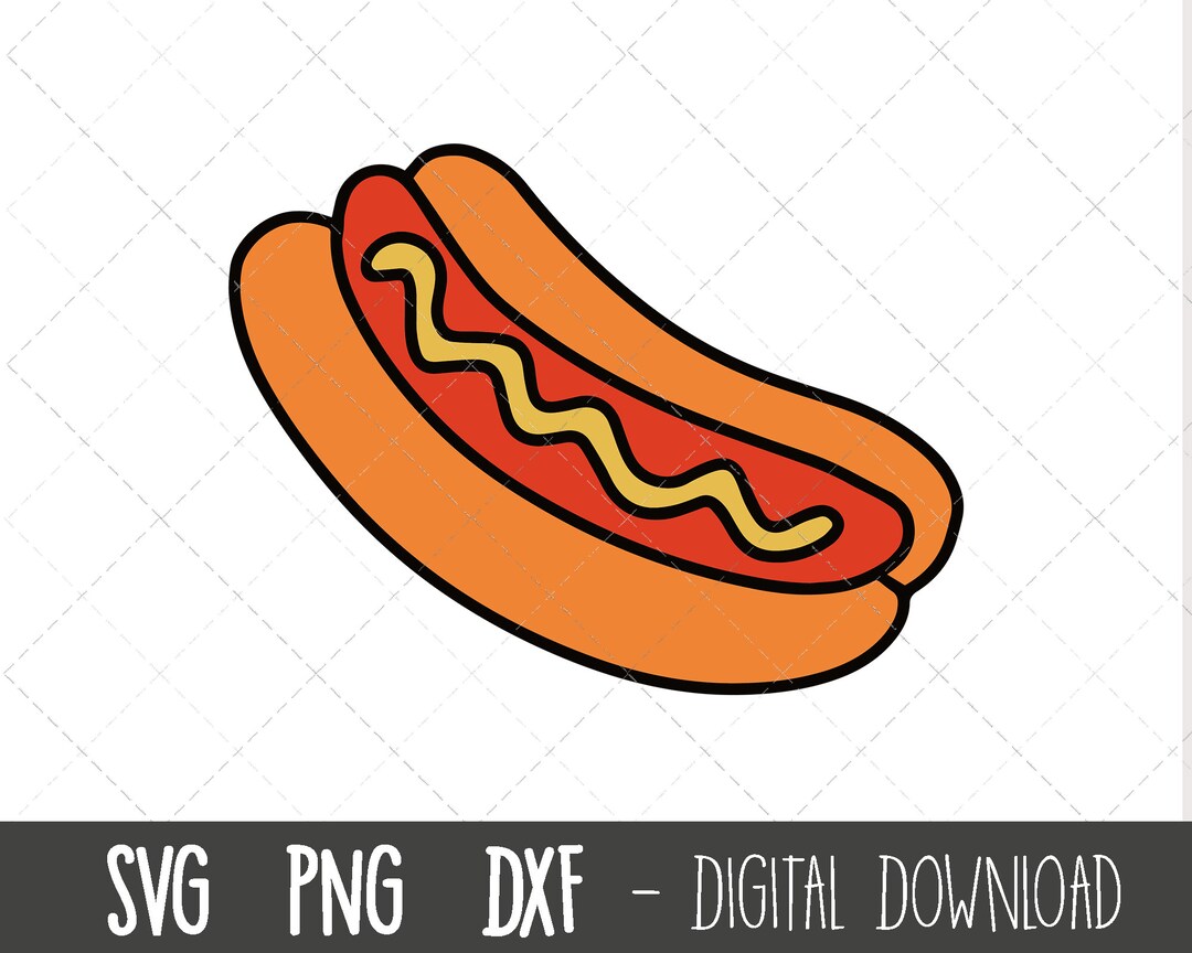 Hot Dog SVG, Barbecue Svg, Barbecue Clipart, Hot Dog Clipart, Hot Dog ...