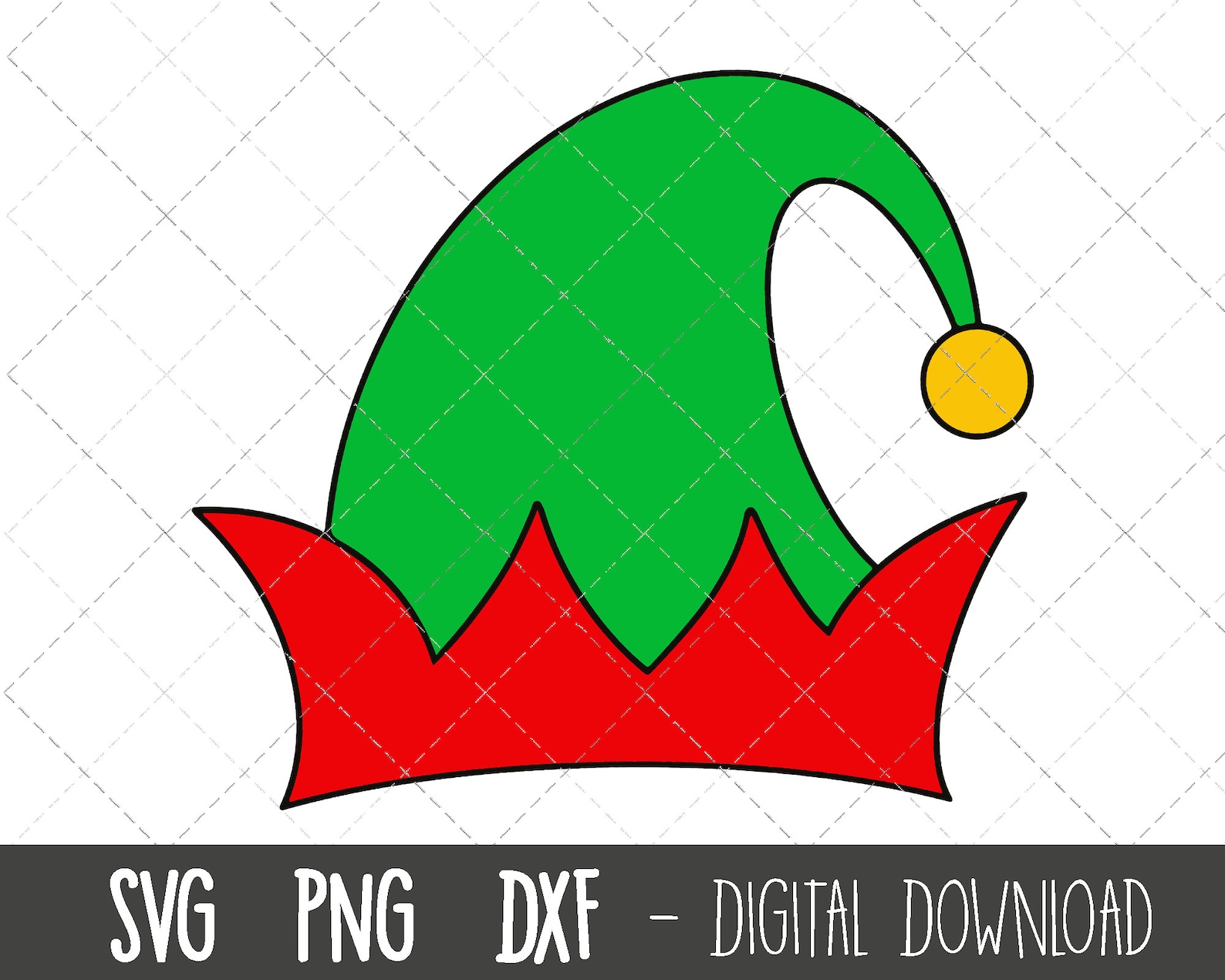 Elf Hat Svg, Elf Svg, Christmas Svg, Elf Svg File, Elf Head Hat Svg ...