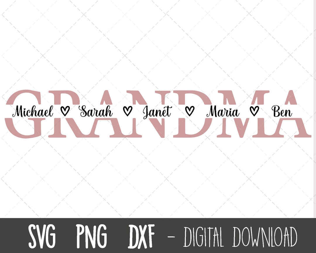 Grandma SVG, Grandmother Svg, Grandma Split Name Frame Svg, Granny Svg ...