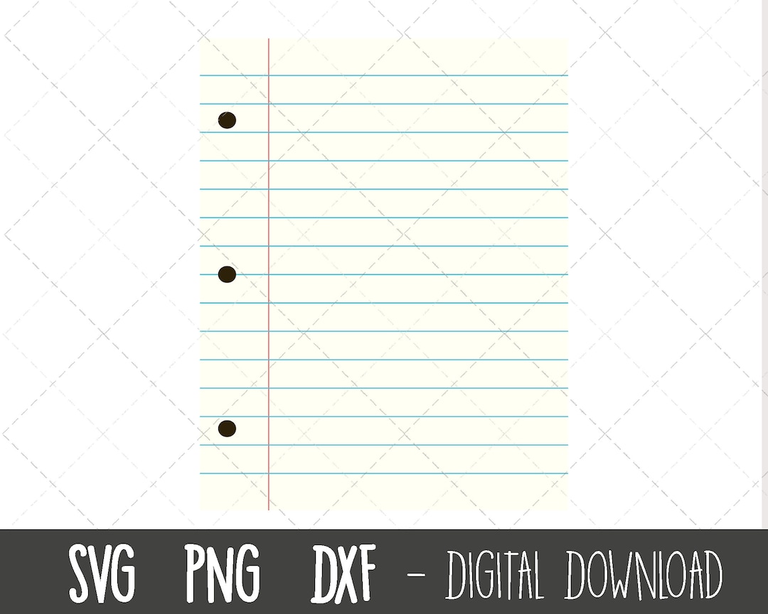 Lined Notebook Paper SVG, School Paper Svg, School Clip Art, Copybook ...