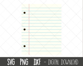 Lined Paper PNG School SVG - Etsy