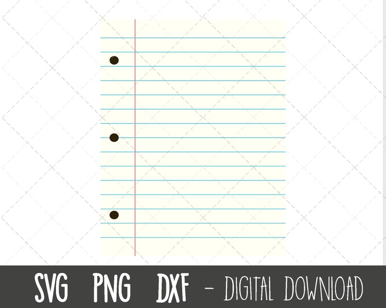 Lined Notebook Paper SVG School Paper Svg School Clip Art - Etsy