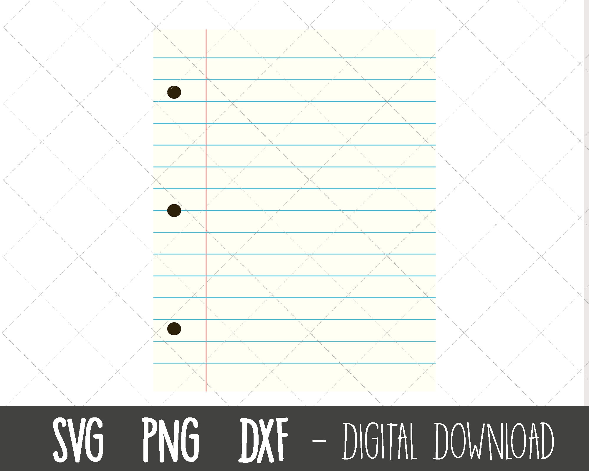 Lined Notebook Paper SVG School Paper Svg School Clip Art - Etsy