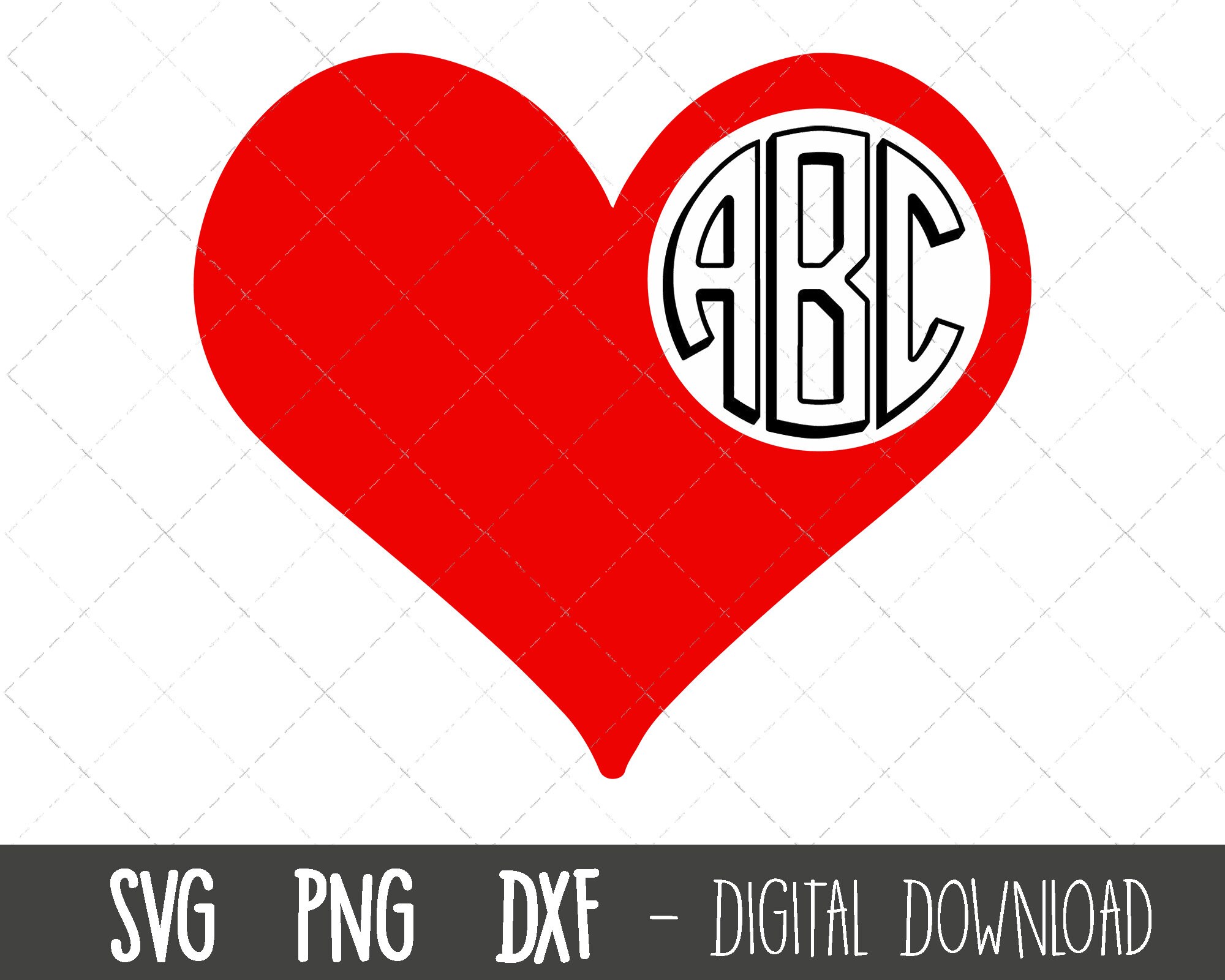 Heart Svg Heart Monogram Svg Heart Silhouette Heart - Etsy