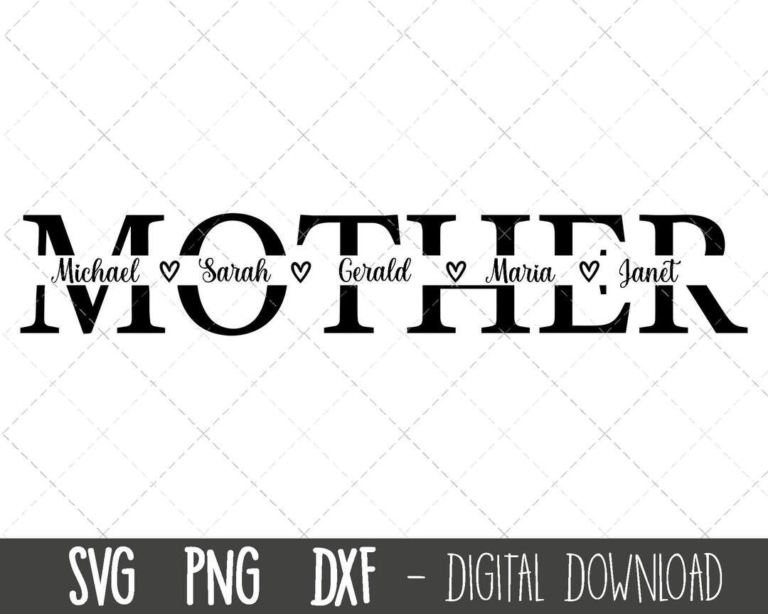 Mother SVG, Mom Svg, Mother's Day SVG, Mom Split Name Frame Svg, Mum ...
