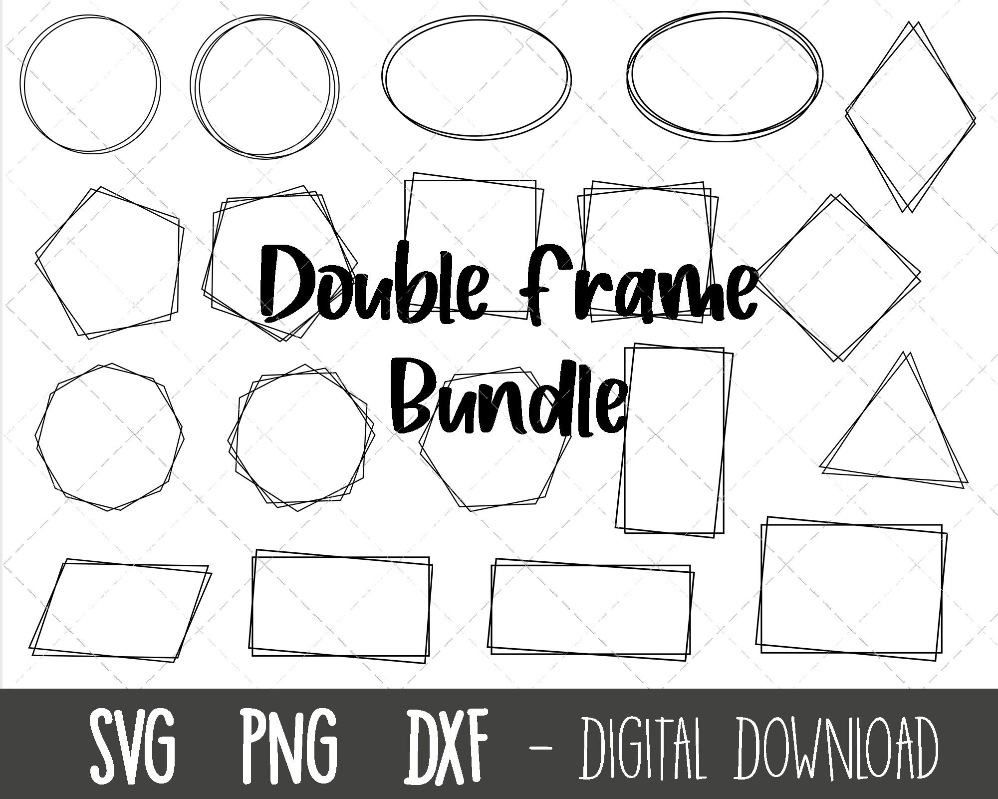 Double Frame SVG Square Frame Svg Name Frame Clipart Circle - Etsy Canada