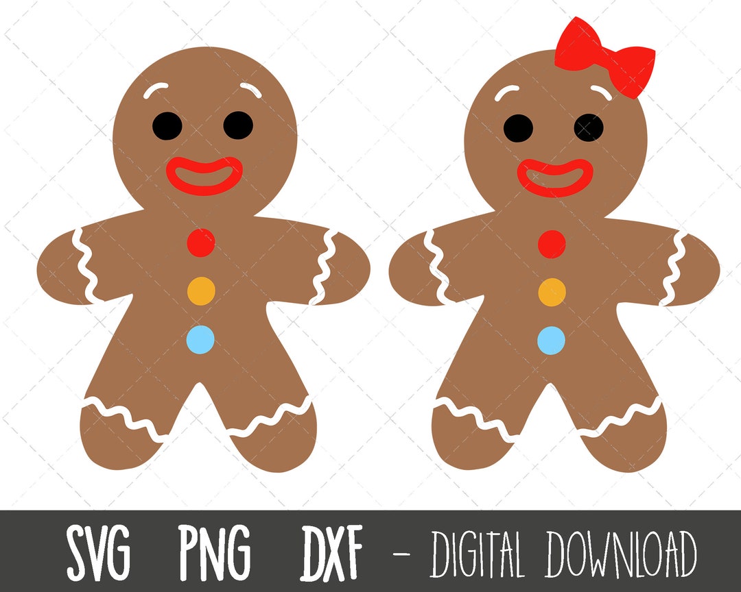 Gingerbread Boy Svg, Gingerbread Girl Svg, Gingerbread Man Clipart Png ...