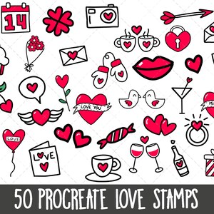 Procreate Love Stamps, Procreate Valentines Stamps, Procreate Hearts ...