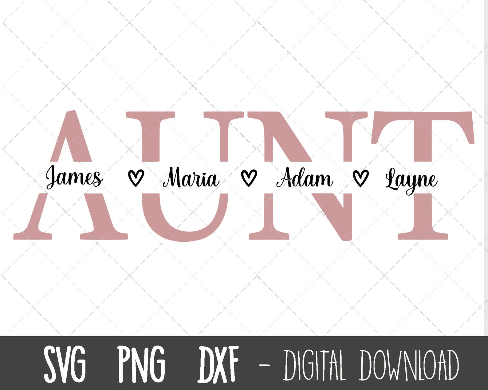 Aunt SVG, Auntie Svg, Best Aunt SVG, Aunt Split Name Frame Svg, Aunt ...