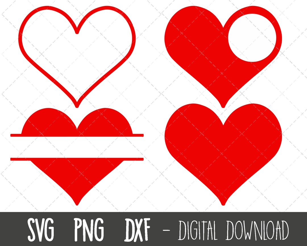 Heart Svg, Heart Monogram Svg, Split Name Frame, Heart Silhouette ...
