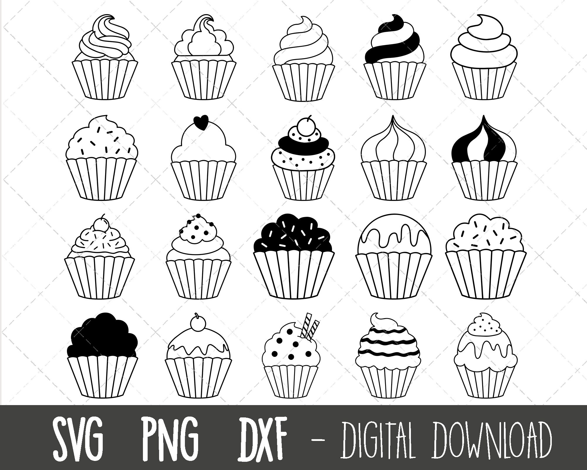 Cupcake SVG Muffin Svg Cupcake Cut File Cake Svg Birthday - Etsy